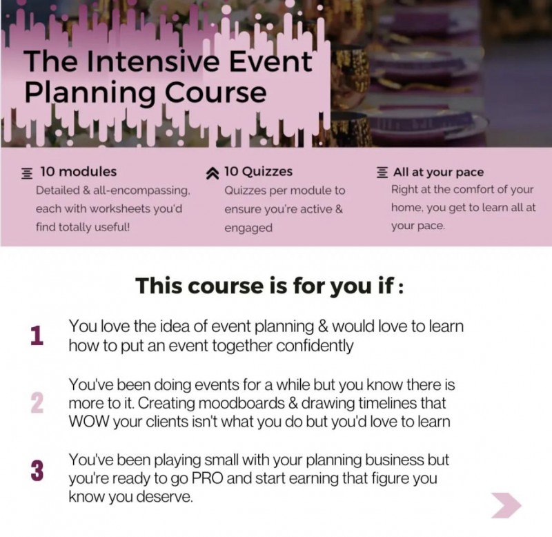 Buy The Intensive Event Planning Course by Planners Hack on Selar