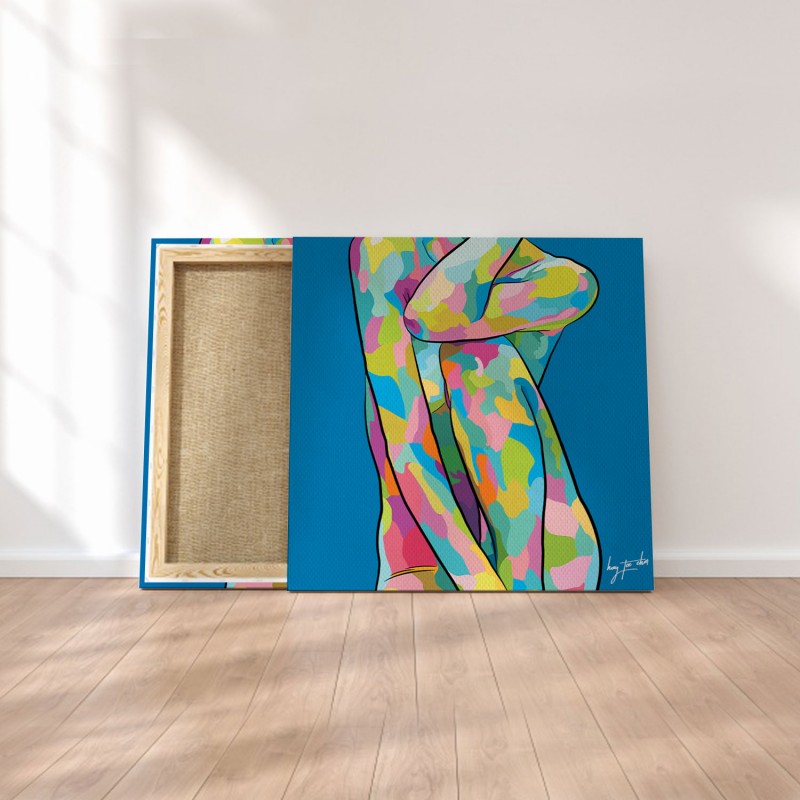 Buy BLUE MOOD "CANVAS FRAME" by PopArt by ATM on Selar