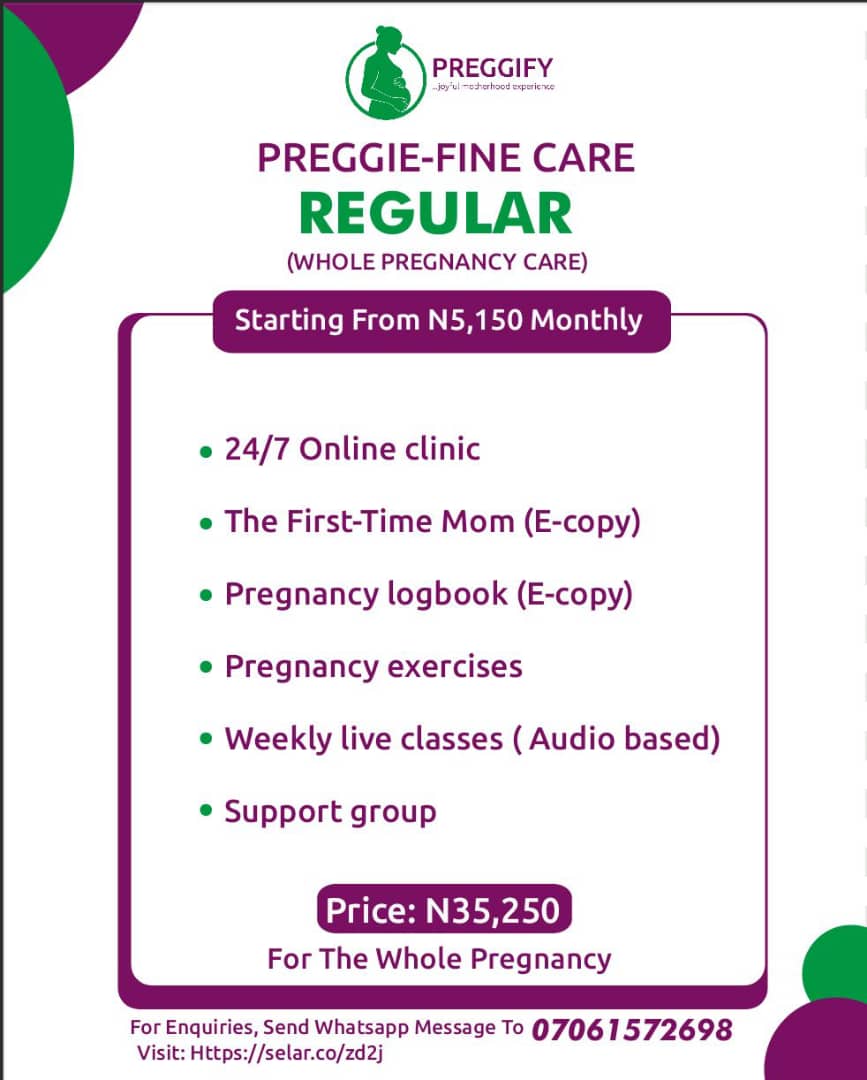 Buy Monthly Regular Package by Preggify Limited on Selar