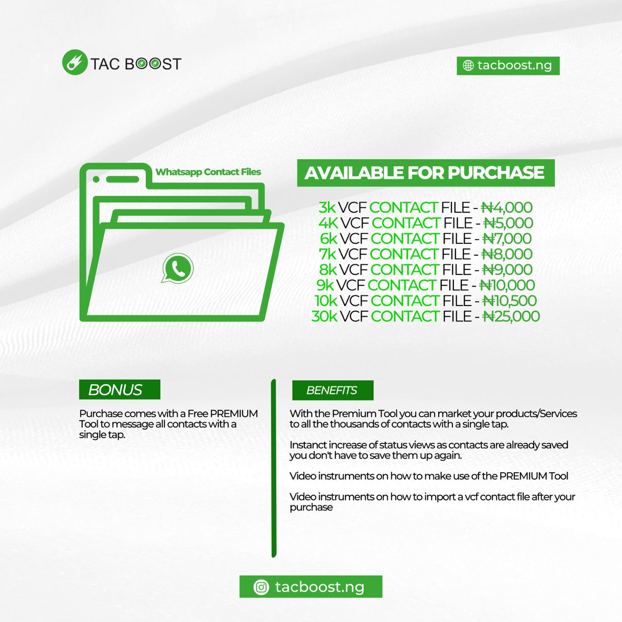 Buy ACTIVE WHATSAPP CONTACT VCF FILES by Private Space Limited on Selar