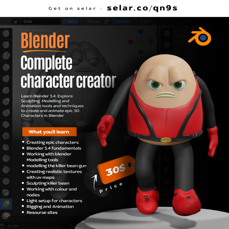 Buy BLENDER COMPLETE CHARACTER CREATOR COURSE by Promise sebastine on Selar