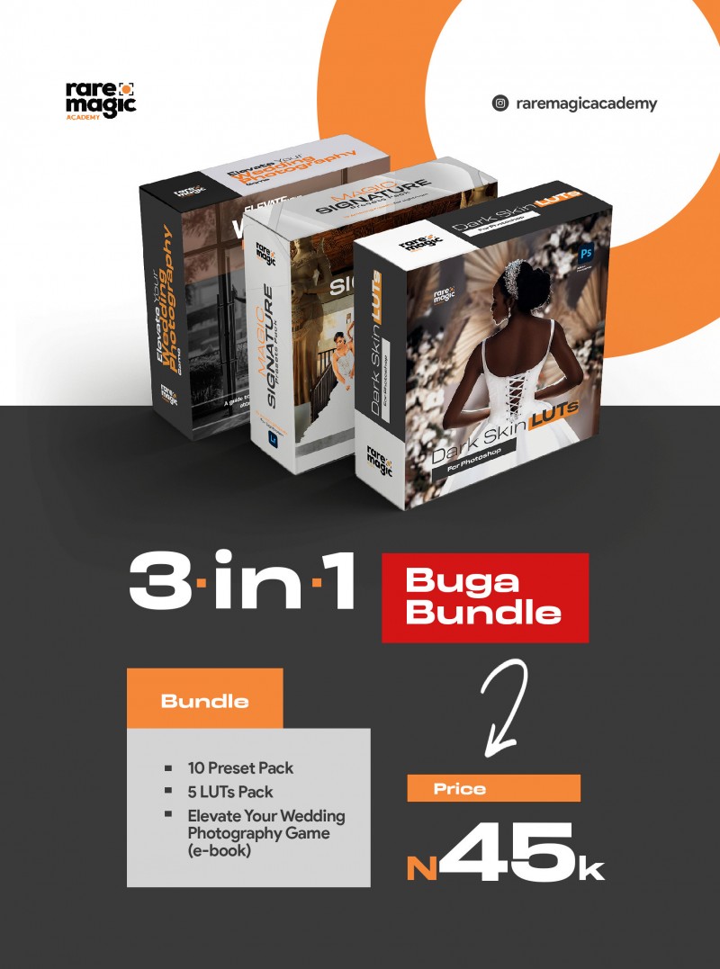 Buy 3-in-1 Buga Bundle (Preset, Luts & Ebook) by Raremagic Academy Store on Selar