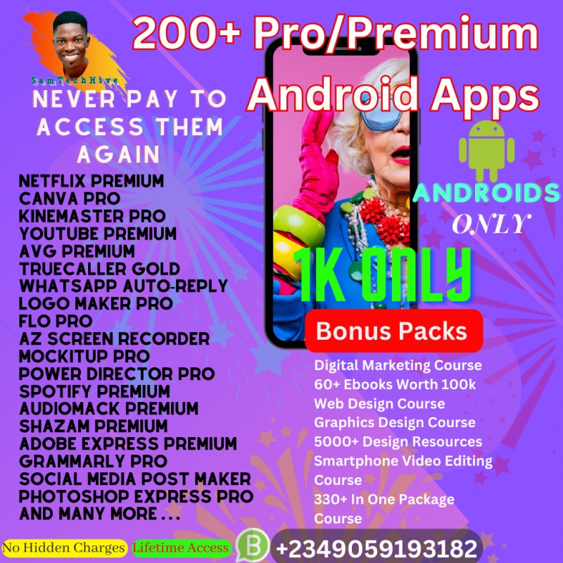 Buy 200+ Android Pro/Premium Apps by Samuel Agboola on Selar