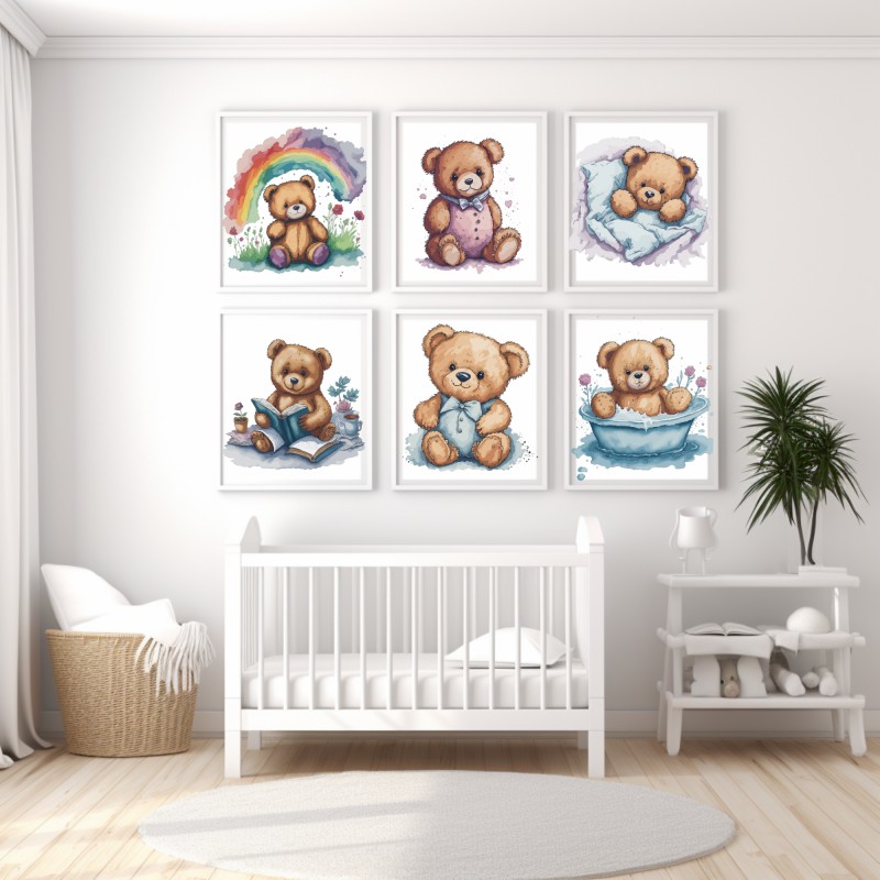 Buy Teddy Bear Nursery Decor Printable: Teddy Bear Nursery Wall art ...