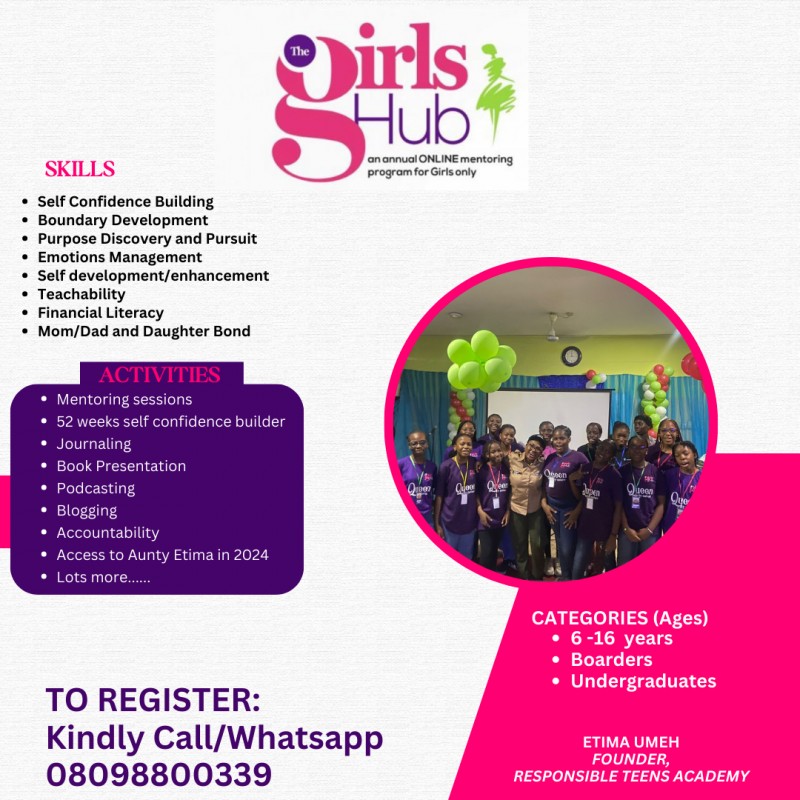 Buy The Girls Hub (Junior ages 9-13) (Senior 14-17) by Responsible ...