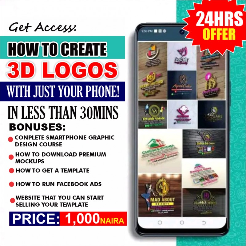 Buy Smartphone 3D Logo Course by Richard Boniface on Selar