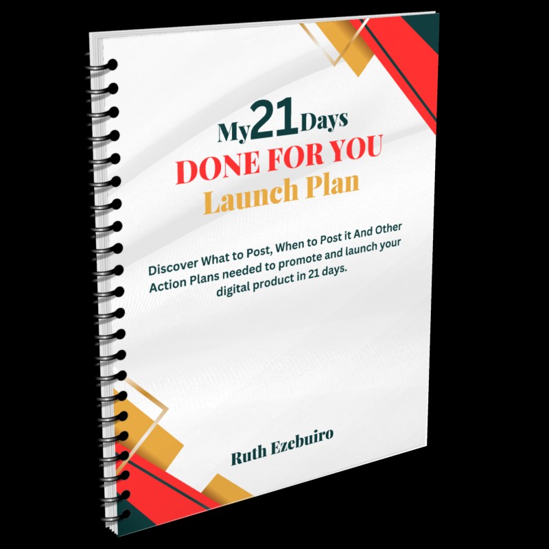 Buy MY 21 DAYS DONE-FOR-YOU LAUNCH Plan by Ruth Ezebuiro on Selar