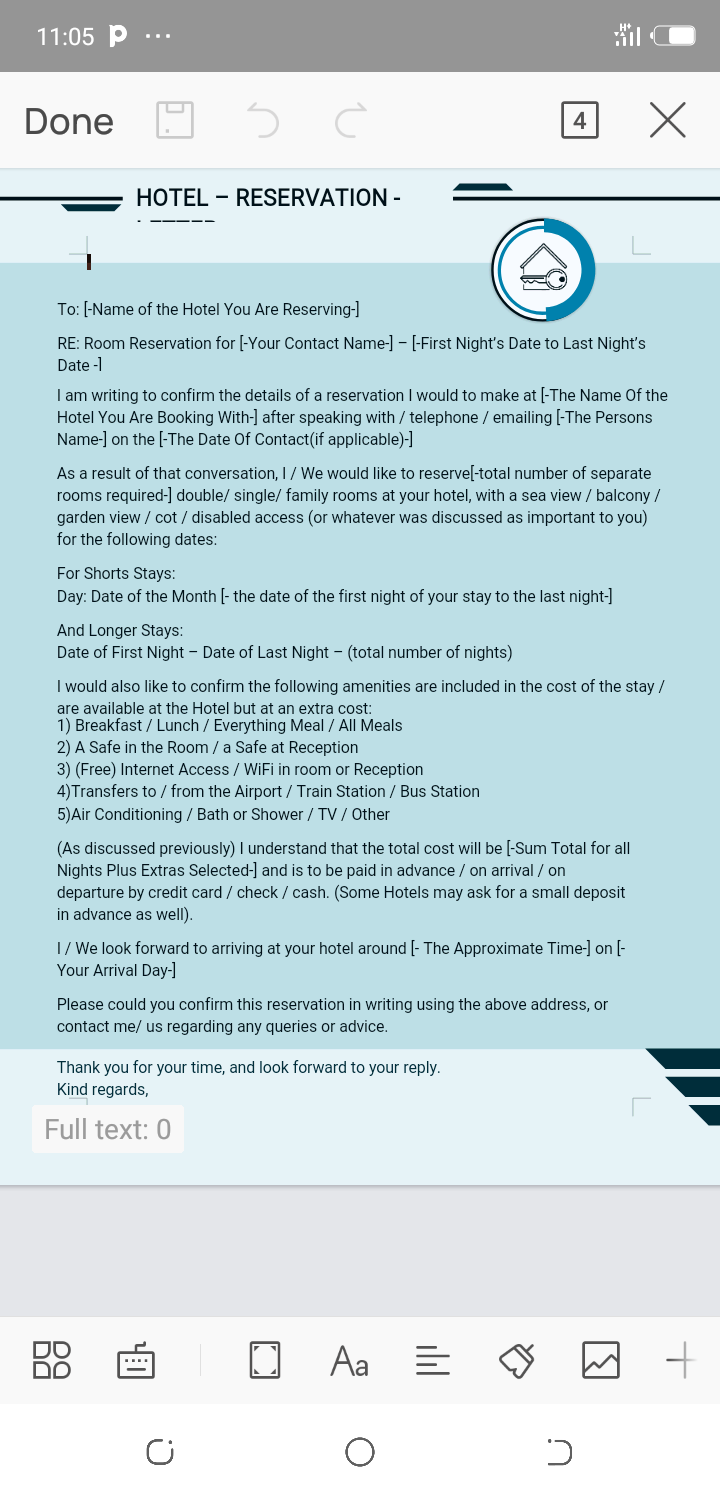 Buy Editable Format in writing Letter for hotel reservation. by Maduka ...