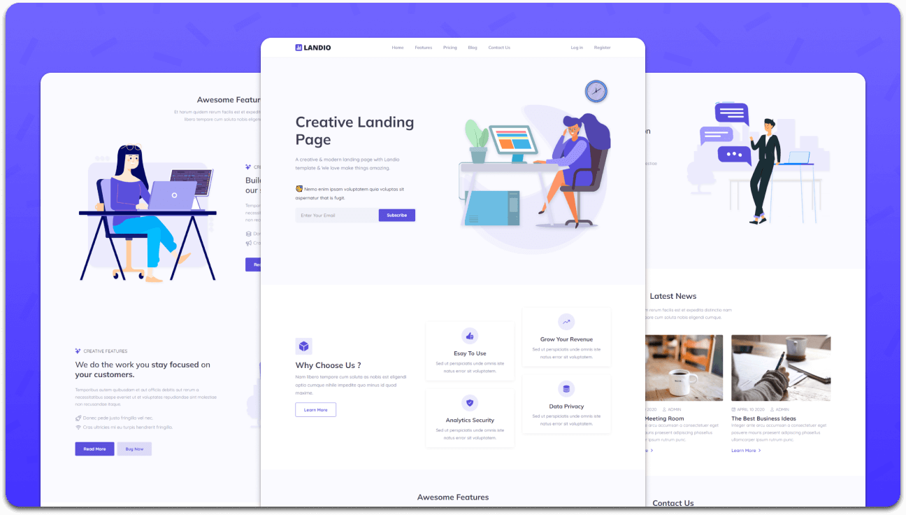 Buy Landing Page Website Template by Samuel Cee on Selar