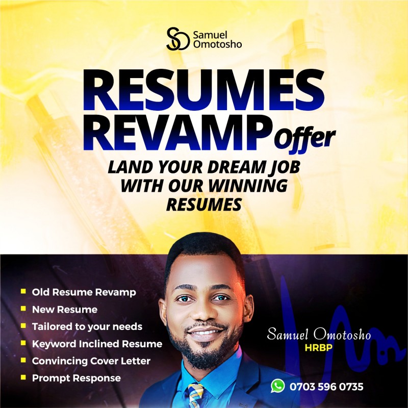 Buy Resumes Revamp Offer by Samuel Omotosho on Selar