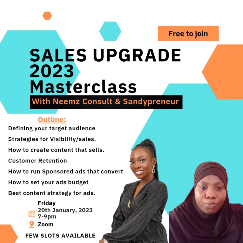 Buy SALES UPGRADE 2023 MASTERCLASS REPLAY by Sandra Ogbuso on Selar