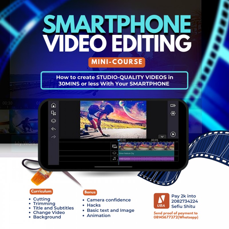 Buy SMARTPHONE VIDEO EDITING COURSE by Saotech on Selar