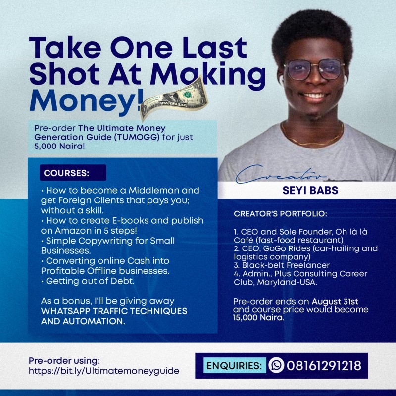 Buy The Ultimate Money Generation Guide by Oluwaseyi Ebenezer Babalola ...