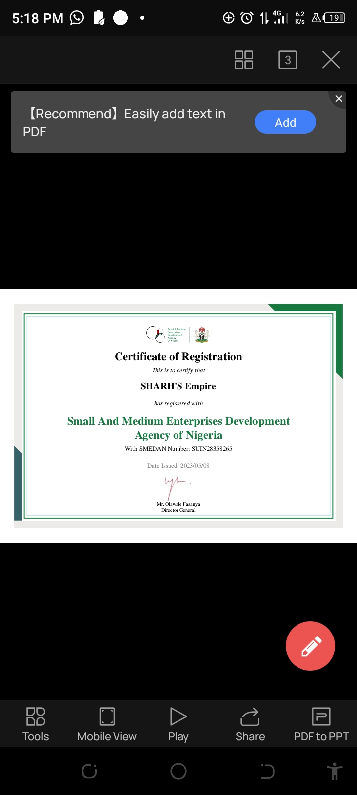 Buy Smedan Registration by Harrison Sharon Sarima on Selar