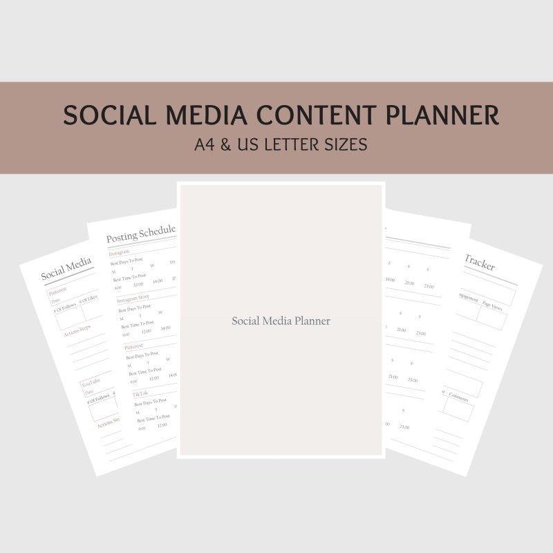 Buy Social Media Content Planner | Printable Planner by Simple Concept ...