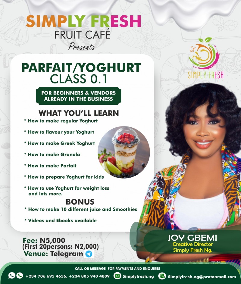 Buy Parfait/Yogurt Class 0.1 by SimplyFresh.ng on Selar