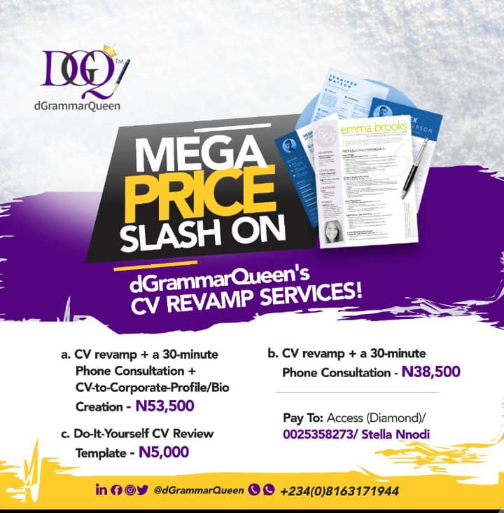 Buy CV Revamp + A Corporate Profile Creation (By dGrammarQueen ranked ...