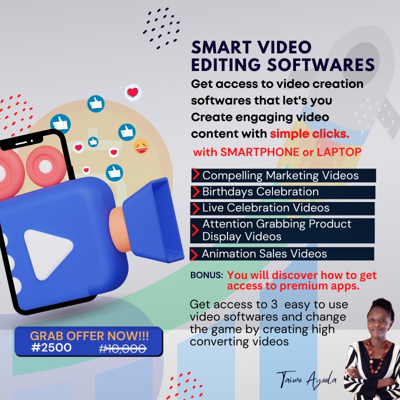 Buy Video Creation Softwares by Taiwo Ayoola Binta on Selar