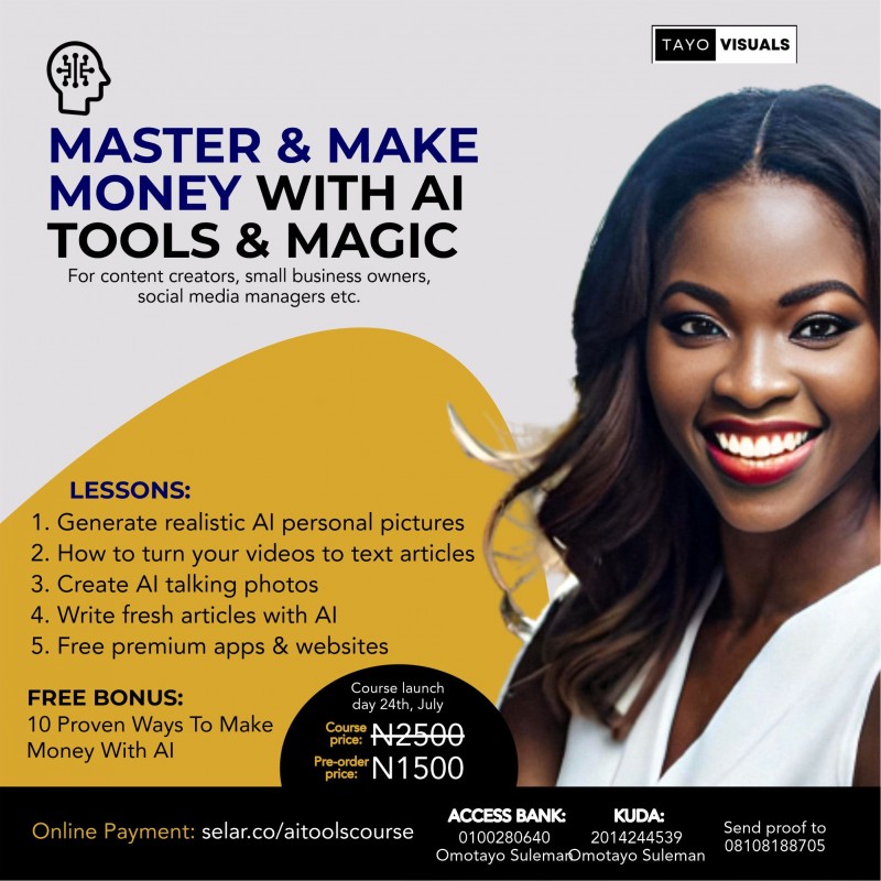 Buy AI TOOLS & MASTERY FOR BUSINESS GROWTH COURSE by Tayo Richards on Selar
