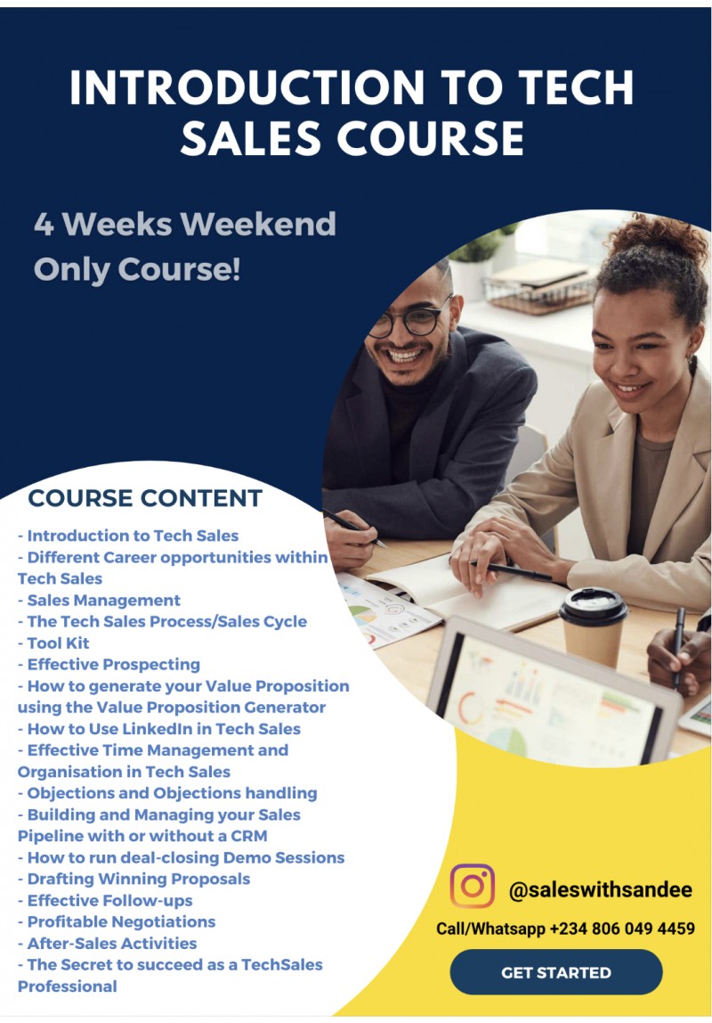 Buy Introduction to Tech Sales Course by SaleswithSandee on Selar
