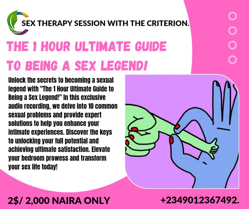 Buy The 1 Hour Ultimate guide to Being a sex legend! by Criterion life on Selar