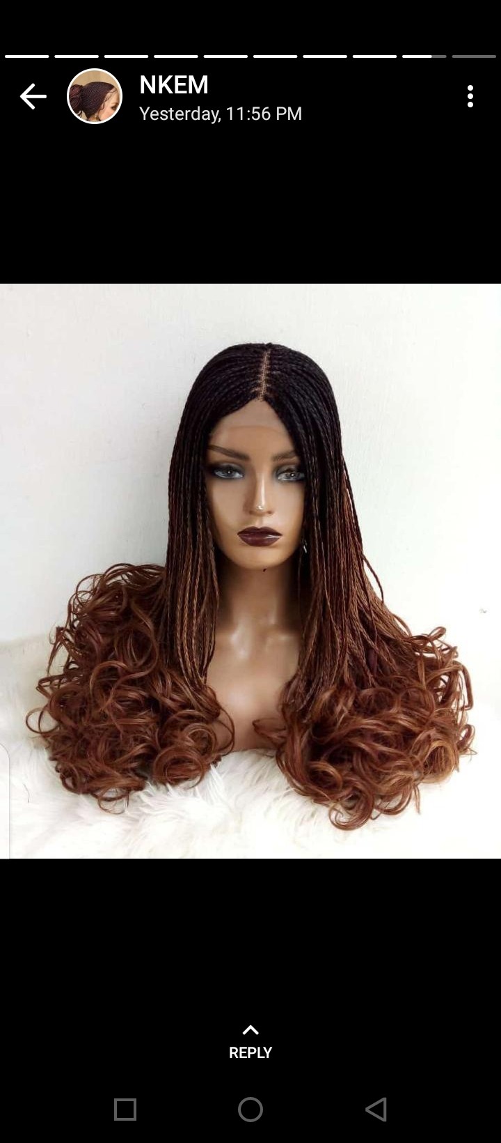 Buy Premium braided wig by Nicholas Timothy on Selar