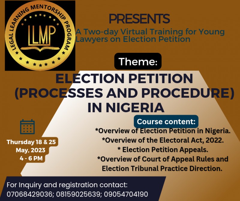 Buy ASPIRANT CATEGORY OF LLMP TRAINING ON ELECTION PETITION IN NIGERIA ...