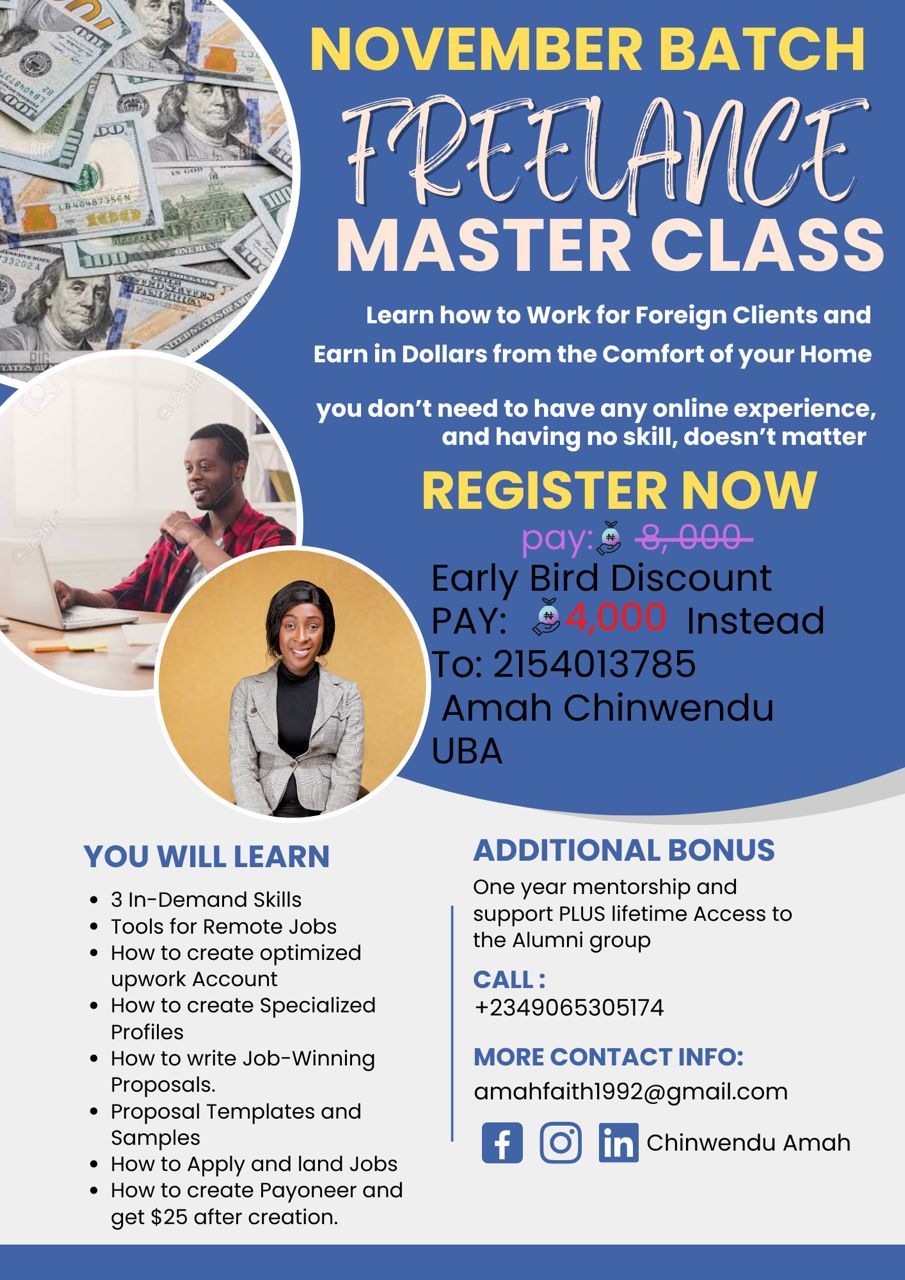 Buy Freelance Training by Amah Chinwendu Faith on Selar