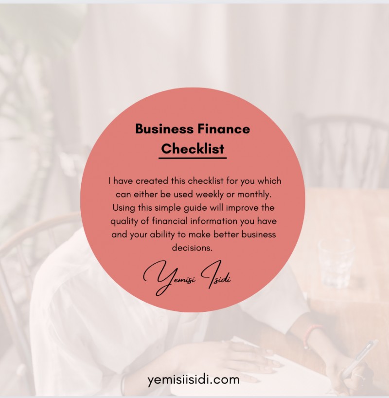 Get Free Business Finance Checklist by Yemisi Isidi by Triift Africa on Selar