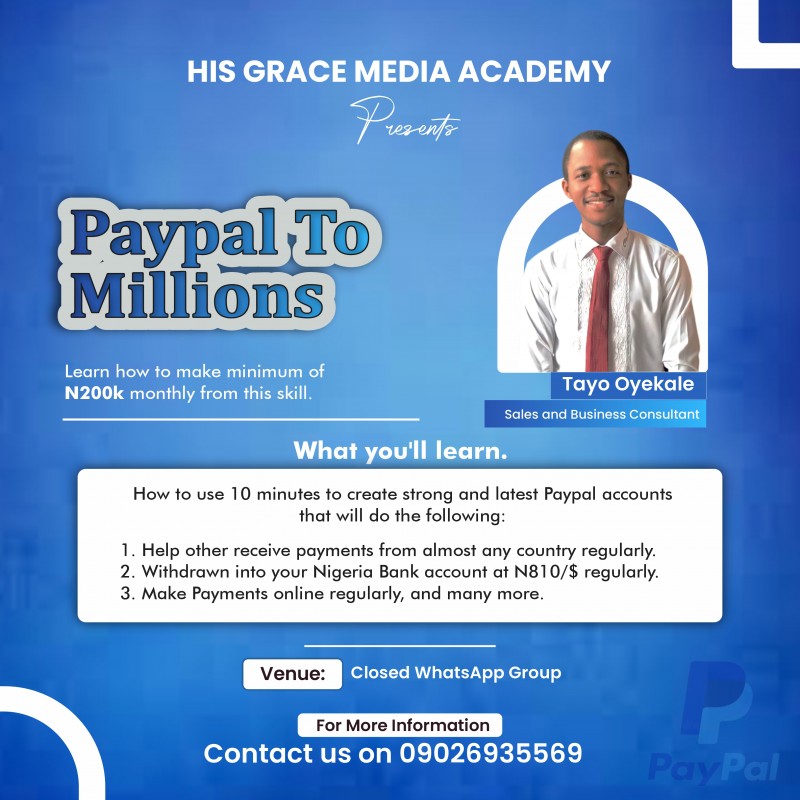 Buy PAYPAL TO MILLIONS by Oyekale Tayo Olufemi on Selar
