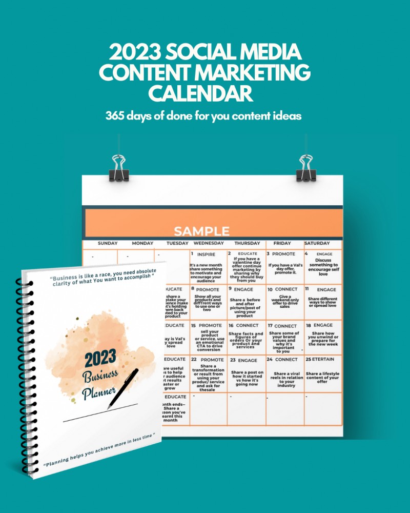 Buy Social Media Content Marketing Calendar By Tynaspeaksbiz On Selar
