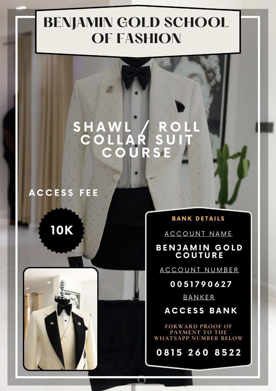 Buy SHAWL COLLAR SUIT PATTERN AND SEWING by Eruse Ochuko Usiohen on Selar