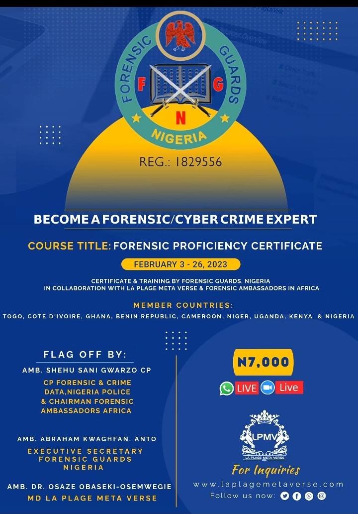 Buy FORENSIC Proficiency Certificate's Training by VICTORIA FAITH ...