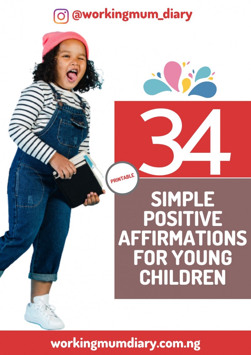 Buy Simple positive affirmations for young children by WorkingMum Diary ...