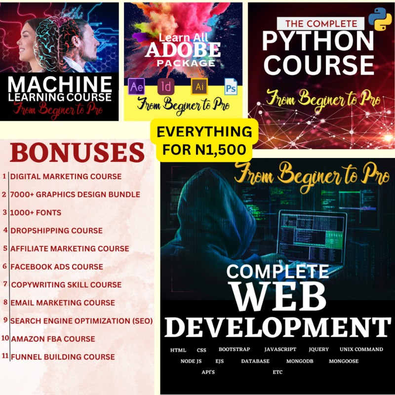 Buy 4-IN-1 TECH BUNDLE COURSES by Digital Mojo on Selar