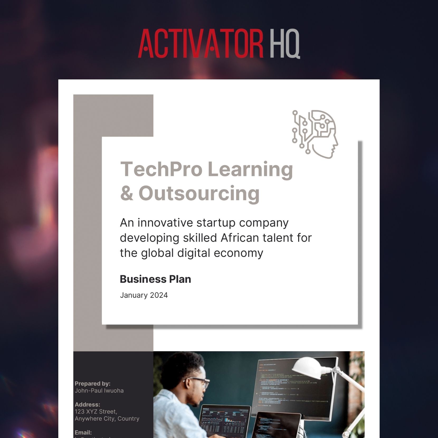 Buy Digital Skills Training & Outsourcing Business Plan: TechPro by ...