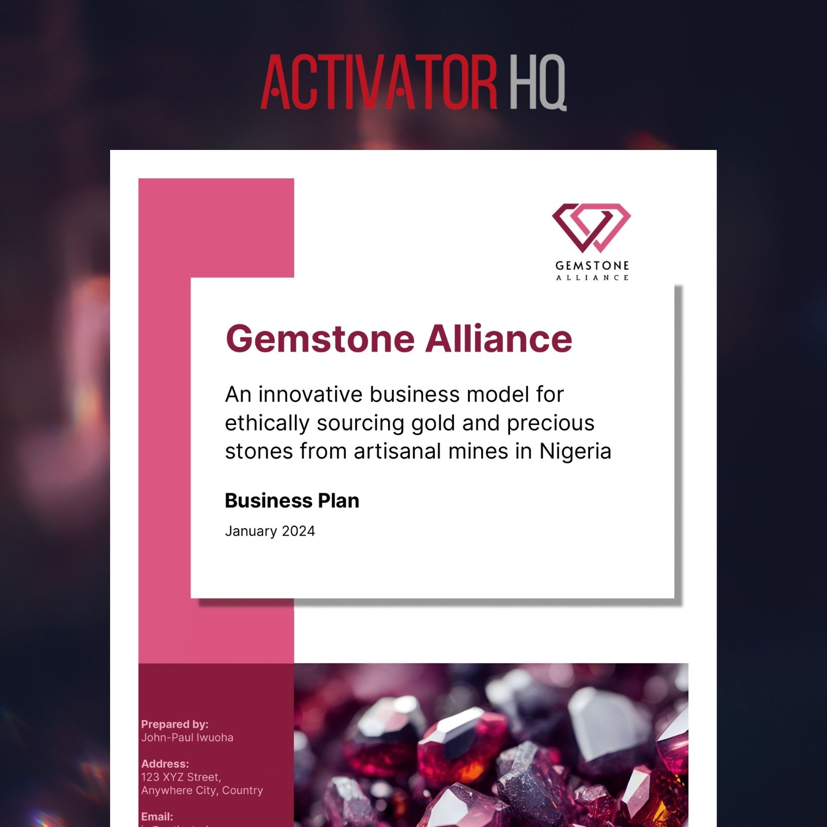 Buy Mining Business Plan: Gemstone Alliance by Activator HQ on Selar