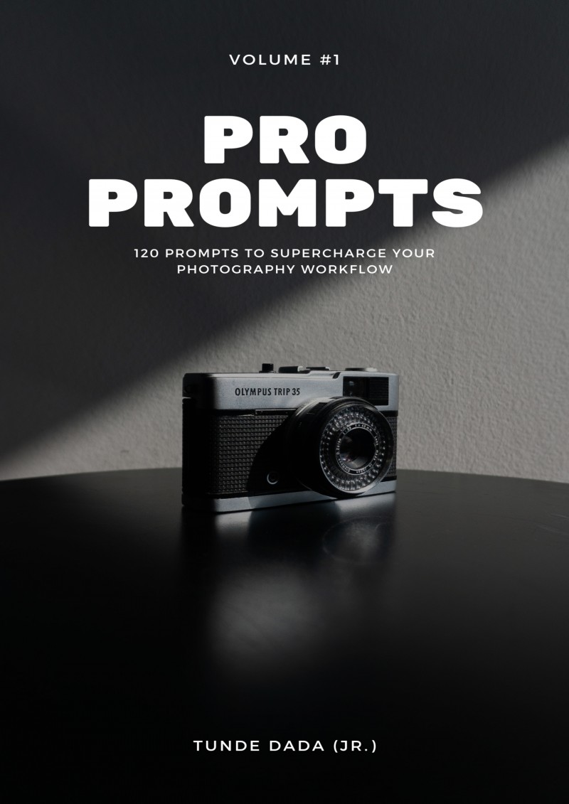 Buy ProPrompts Vol.1: 120 Prompts to Supercharge Your Photography Workflow by Tunde Dada (Jr ...