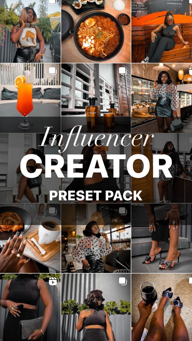 Buy Influencer Creator Maxi Lightroom Preset Pack (7 presets ) by Danielle Afram on Selar