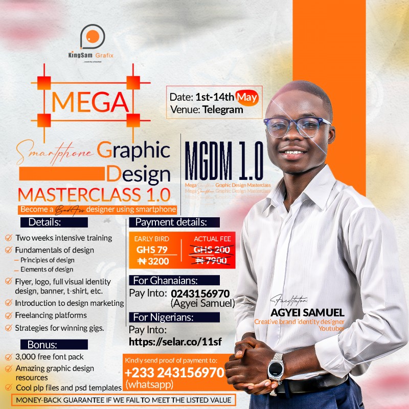 Buy Mega Smartphone Graphic Design Training 1.0 by Agyei Samuel on Selar