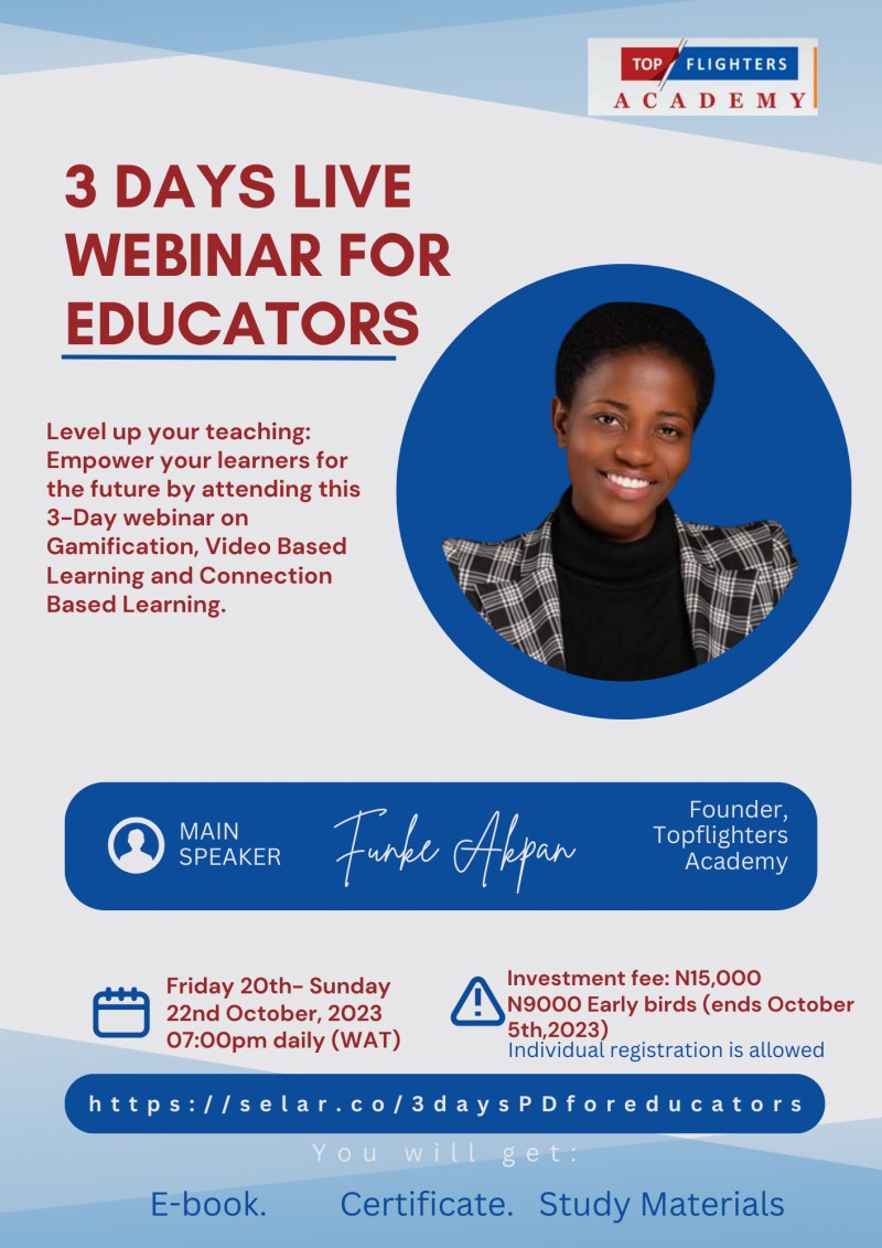 Buy 3-Days Live Webinar for Educators by Akpan Funke on Selar