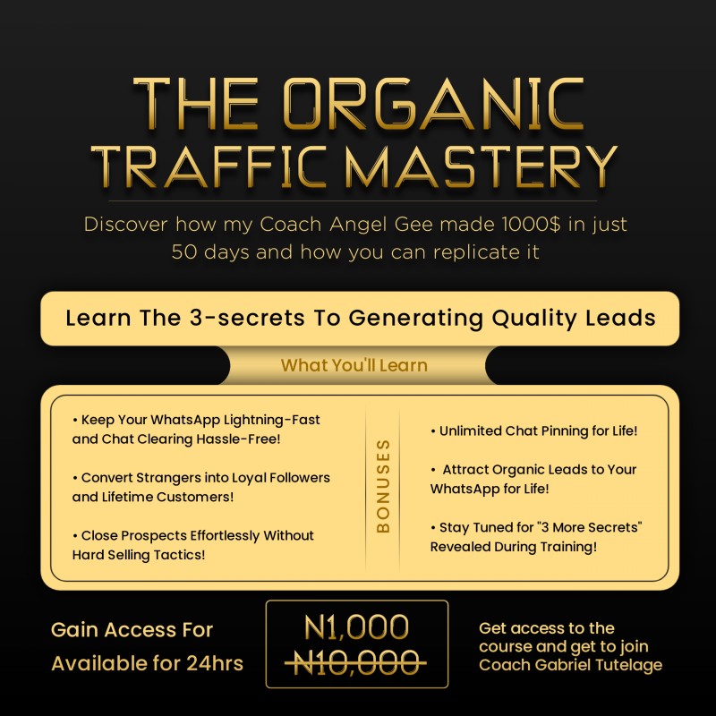 Buy THE ORGANIC TRAFFIC MASTERY by Aminat craig on Selar