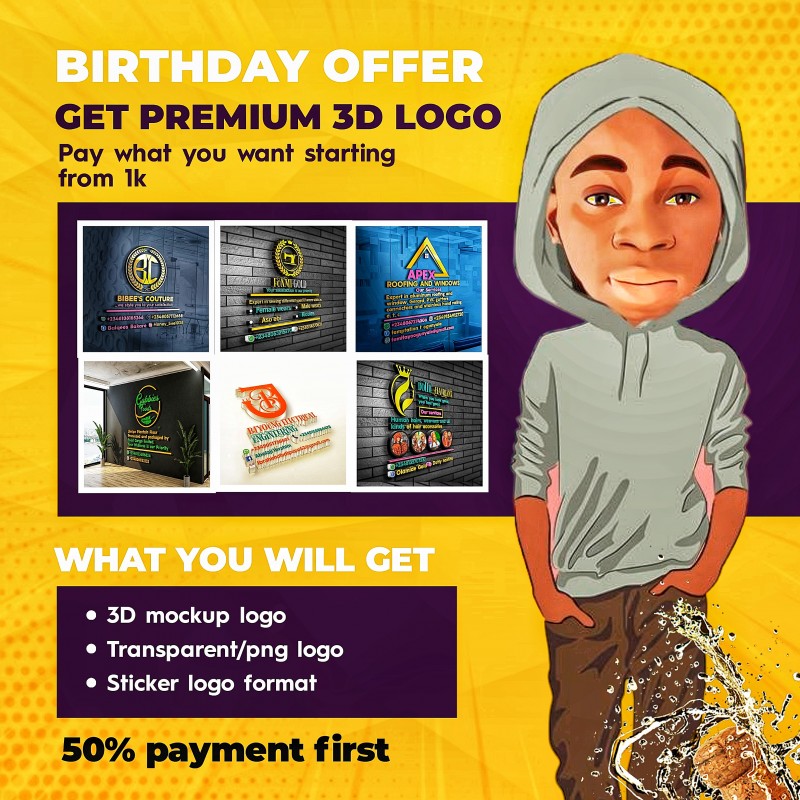 Buy 3D logo mockup by amusa ibrahim on Selar