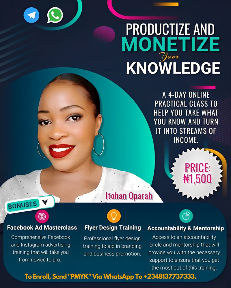 Buy PRODUCTIZE AND MONETIZE YOUR KNOWLEDGE by Bremian Digital Consult on Selar