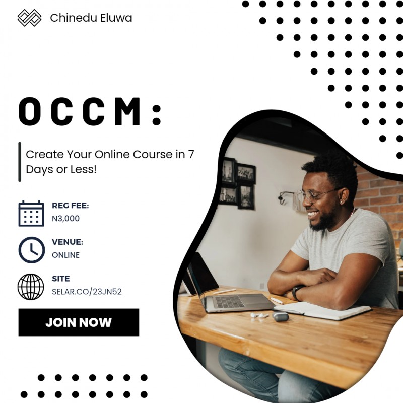Buy OCCM: Create Your Online Course in 7 Days or Less! by Chinedu Eluwa ...