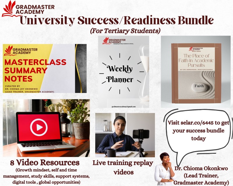Buy GRADMASTER UNIVERSITY SUCCESS/READINESS BUNDLE by chioma joy ...