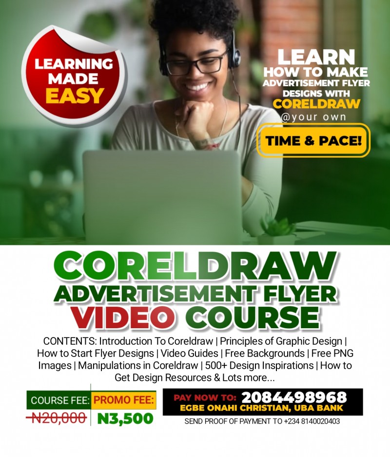 Buy CorelDRAW Advert Flyer Design Video Course by Egbe Christian on Selar
