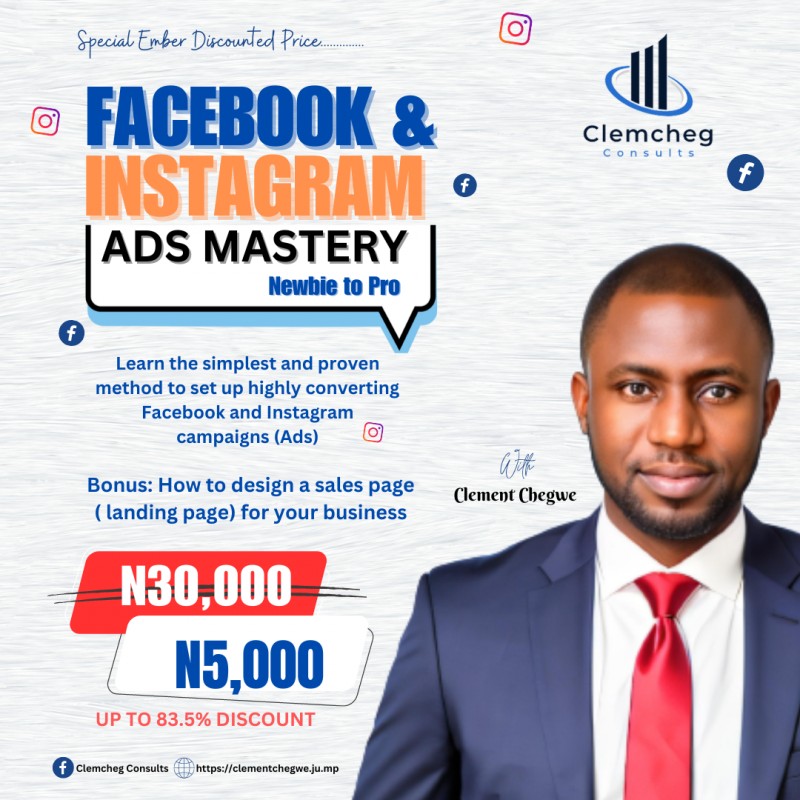 Buy Facebook & Instagram Ads Mastery by Chegwe Clement on Selar