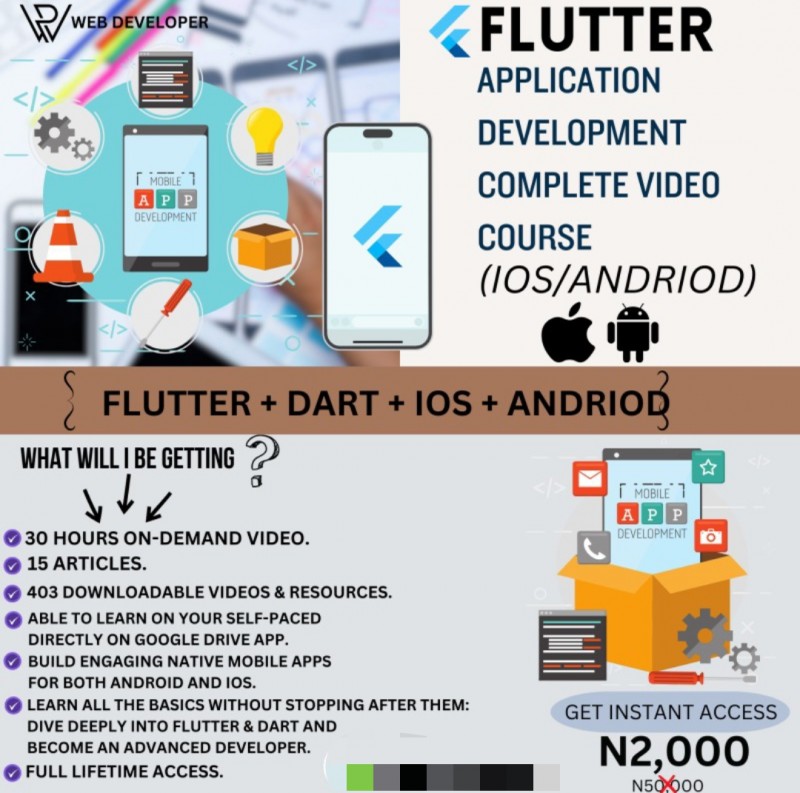 Buy Flutter Application Development (iOS and Android) by CloudTech on Selar