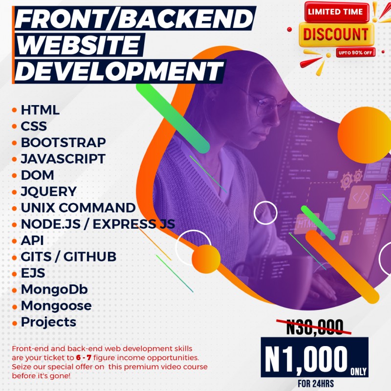 Buy FRONTED/BACKEND WEBSITES DEVELOPMENT by CloudTech on Selar